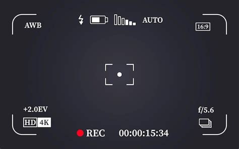 카메라 뷰파인더 프레임 비디오 또는 사진 초점 화면 사진 또는 비디오 촬영 평면 벡터 일러스트레이션을 위한 녹화 또는 스냅샷 템플릿 디지털 디스플레이 Dslr 캠 캡처