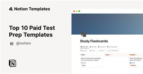 Top Paid Test Prep Templates Notion Template Marketplace