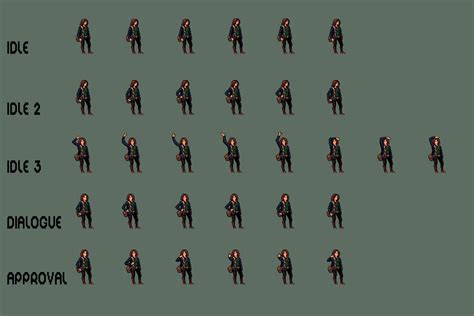 Free City Trader Character Sprite Sheets Pixel Art