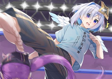 Tokoyami Towa And Amane Kanata Hololive Drawn By Miri Ago Danbooru