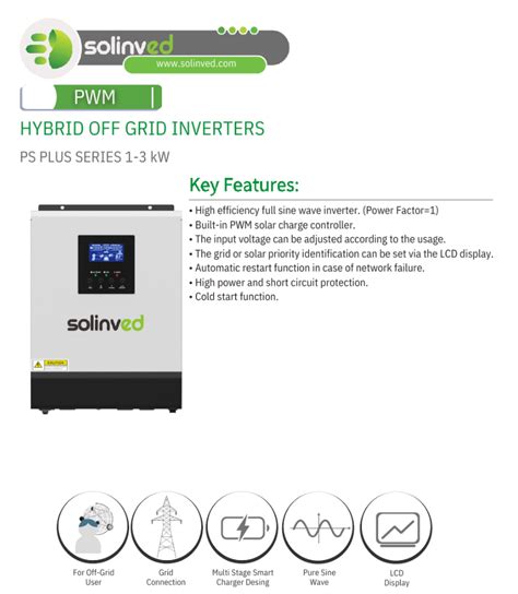 Solinved PS Plus Serisi KW W Pwm Off Grid Inverter V PS PLUS K