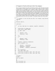C Program To Find The Gcd And Lcm Of Two Integers Docx C Program To Find The Gcd And Lcm Of