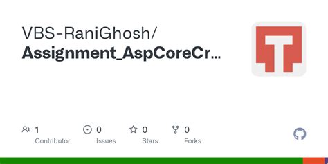 Github Vbs Ranighoshassignmentaspcorecrudopt