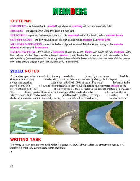 Meanders Db Worksheet Doc