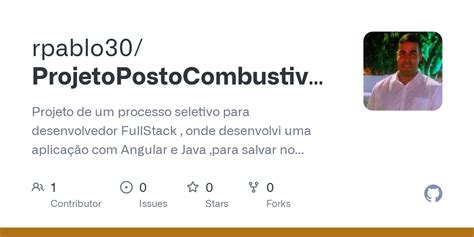 GitHub Rpablo ProjetoPostoCombustivel Backend Projeto De Um Processo Seletivo Para