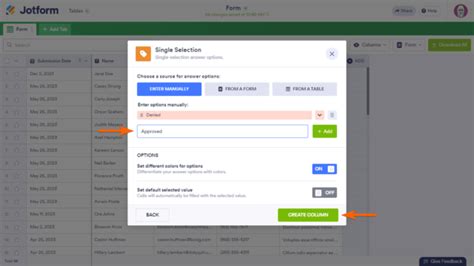 How To Create A Dropdown List In Jotform Tables