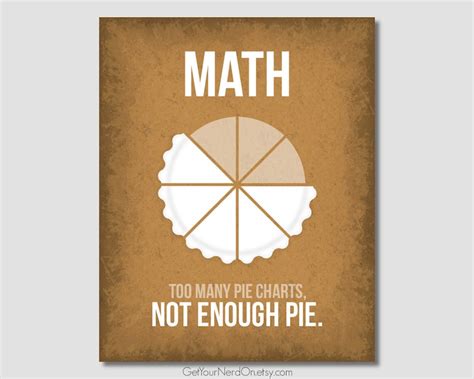 Funny Pie Charts Wall Art Nerd Humor Poster Math Geek T Etsy