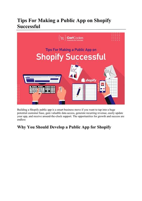 ppt tips for making a public app on shopify successful powerpoint