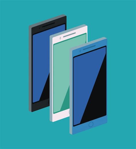 Smartphones Technologie Mobile Vecteur Premium