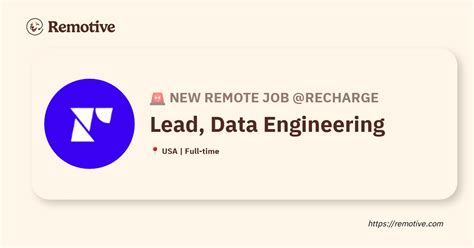 Hiring Lead Data Engineering Recharge