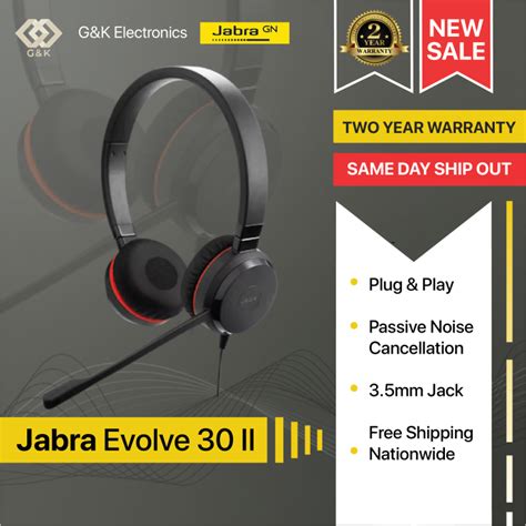 Jabra Evolve 30 II MS Stereo USB With 3 5mm Jack Headset And USB Controller Lazada PH