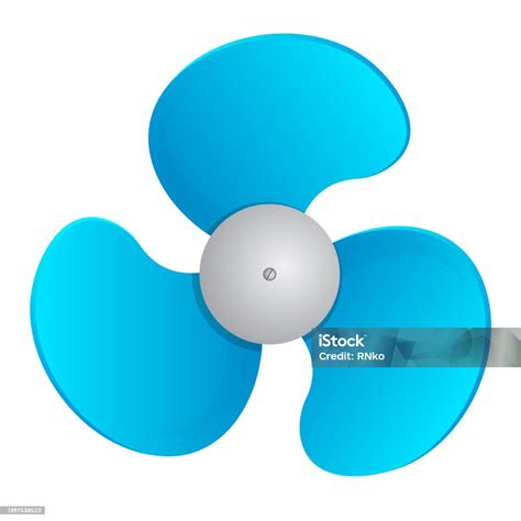 팬 프로펠러 블레이드 세 개와 네 개의 블레이드 터빈의 회전 흰색 배경에 고립 된 사실적인 벡터 3차원 형태에 대한 스톡 벡터 아트 및 기타 이미지 Istock