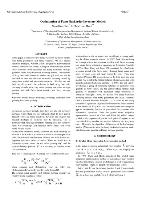 Pdf Optimization Of Fuzzy Backorder Inventory Models