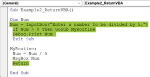 VBA Return Function Syntax Examples How To Use GoSub