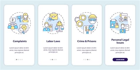 Premium Vector Laws And Legal Issues Onboarding Mobile App Screen