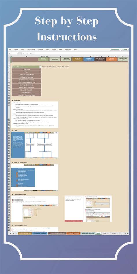 Excel Based Budget And Expense Dashboard Etsy