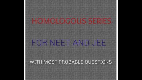 Learn Homologous Series Youtube