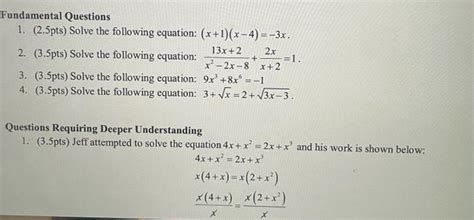fundamental questions 1 2 5pts solve the following