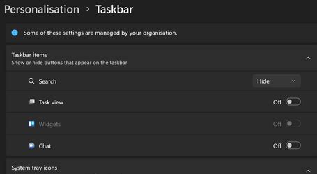 Taskbar Widgets Option Greyed Out Windows Forum
