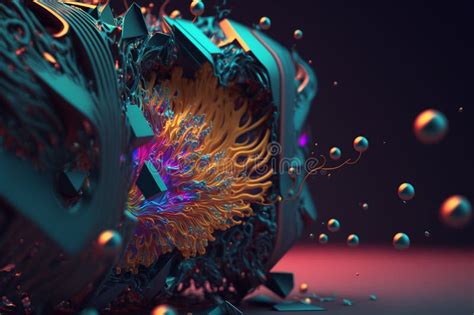 Fractal Love Exploding Like A Structure In Different Shapes Stock Illustration Illustration Of