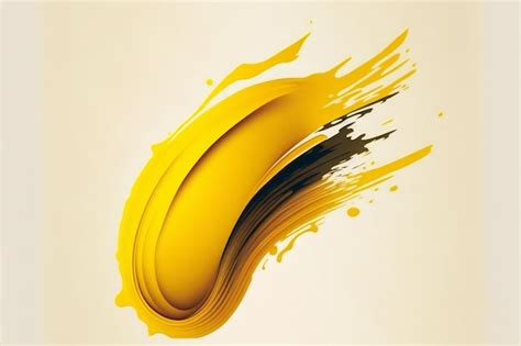 흰색 추상적 인 배경에 고립 된 주황색 노란색 브러시 스트로크 프리미엄 사진