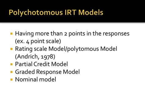 item response theory in constructing measures