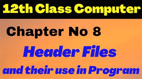 Ics Computer Part 2 Chapter 8 Header Files In C Programming 2nd