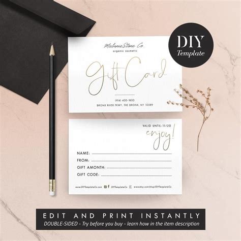 Editable T Certificate Printable T Card Template Etsy Uk T