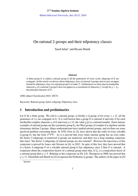 pdf on rational 2 groups and their nilpotency classes
