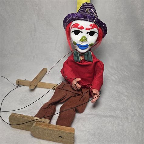 Vintage String Puppet Marionette Clown Etsy