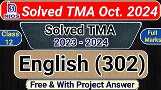 Nios Class 10 English Solved Tma 2023 24 English Solved Assignment Answer 2023 Nios Tma April