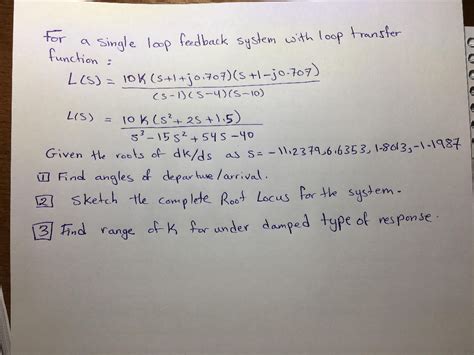 Solved R A Single Loop Feedback System With Loop Transfer Chegg