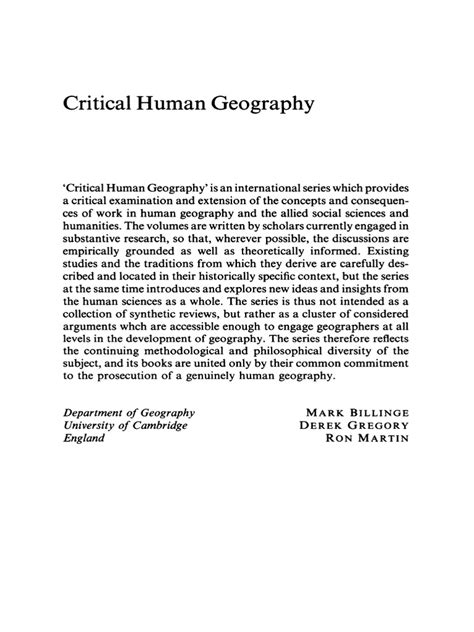 Social Relations And Spatial Structures Download Free Pdf Geography Science