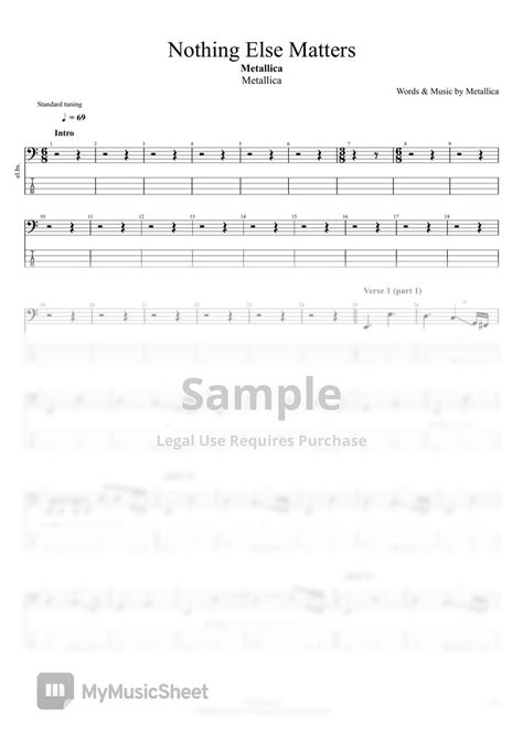 Metallica Nothing Else Matters 악보 By Paul Del Bello