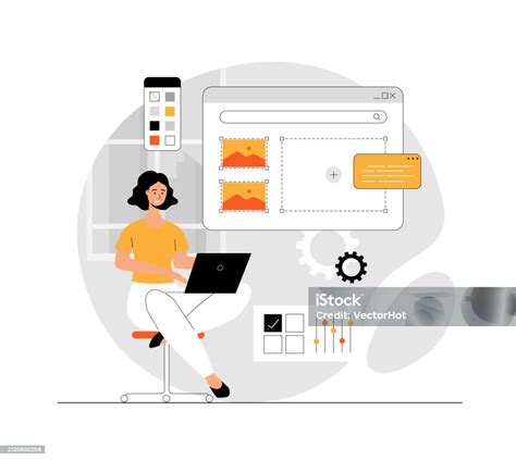 웹 디자인 스튜디오 사이트 개발 회사 웹 디자이너는 사용자 친화적 인 인터페이스를 구축합니다 웹사이트 및 모바일 개발을 위한