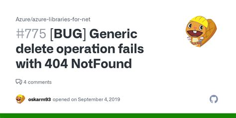Bug Generic Delete Operation Fails With 404 Notfound · Issue 775 · Azureazure Libraries For