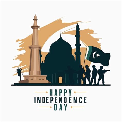 파키스탄 독립기념일 배경 축제 일러스트레이션 프리미엄 Ai 생성 벡터