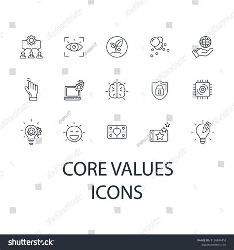 Core Values Icons Set Core Values Stock Vector Royalty Free Shutterstock