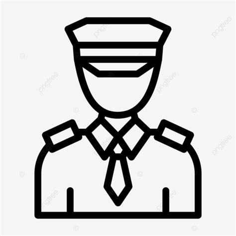 Pilot Line Icon Vector Pilot Icon Airline Avatar Png And Vector With
