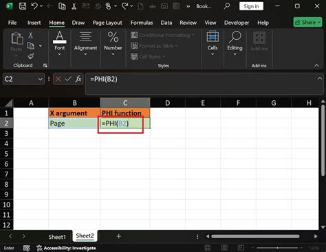 Excel PHI Function