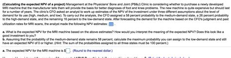 solved calculating the expected npv of a project