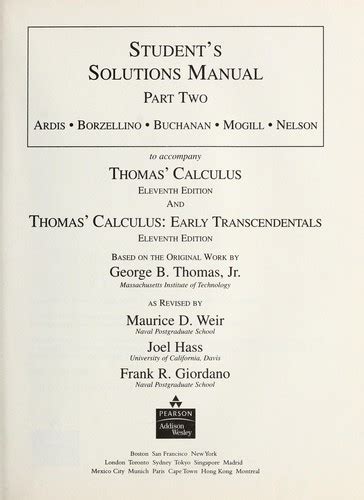 Thomas Calculus 11th Edition Caqwecomputer