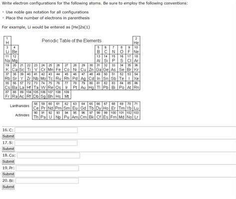 Solved Write Electron Configurations For The Following Chegg