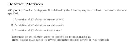 Solved Rotation Matrices Suppose R Is Defined By The Chegg