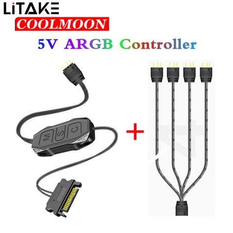 Ar 1 Argb Pc Fans Controller Kit Argb Splitter 5v 3 Pin To Sata Aura Argb Fan Controller