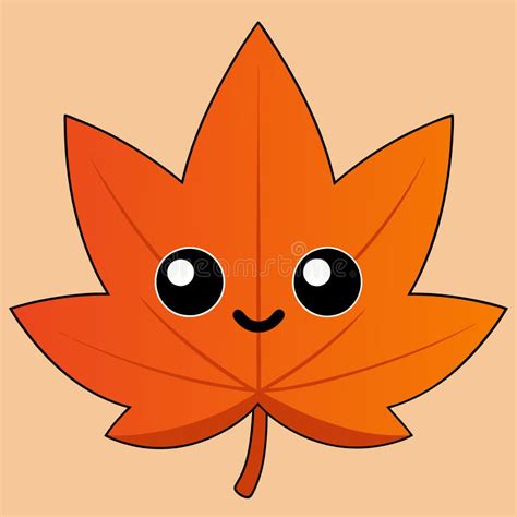 Cute Cartoon Leaves Autumn Leaves Stock Vector Illustration Of