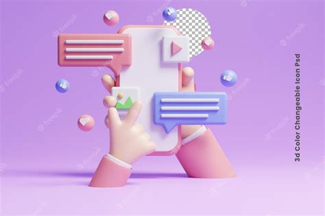 Premium Psd 3d Text Bubble Notification On Phone Screen Or 3d Speech