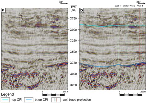 seismic profile xline a obtained from 3d seismic cube a uninterpreted