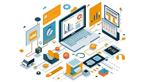 Premium Vector Concept With Laptop Computer Charts Diagrams Graphs