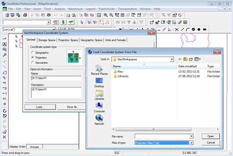 Intergraph GeoMedia Professional Users Using Prj ESRI Format As A GeoMedia Coordinate System
